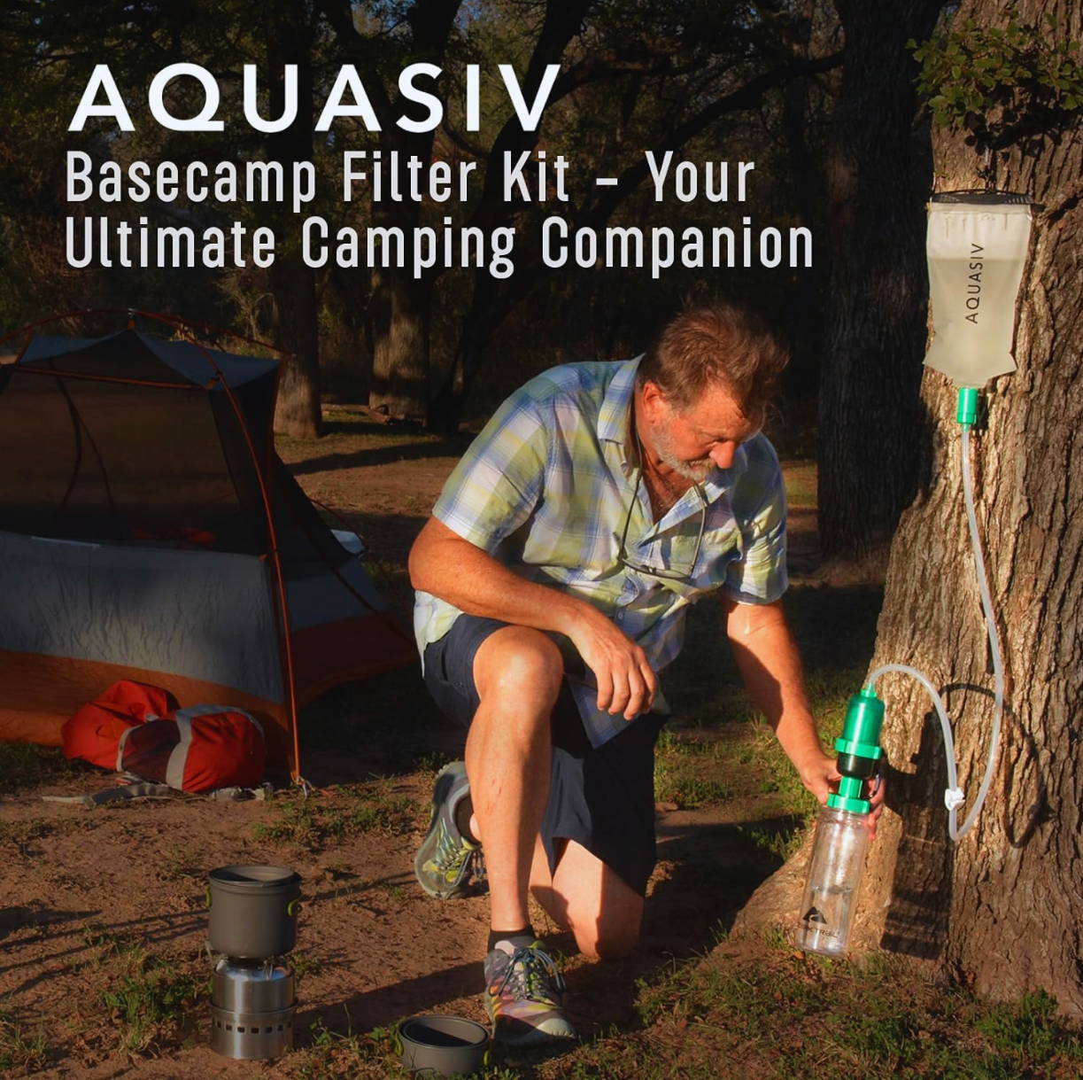 AQUASIV Basecamp Complete filter kit with HFM & Carbon filters, squeez